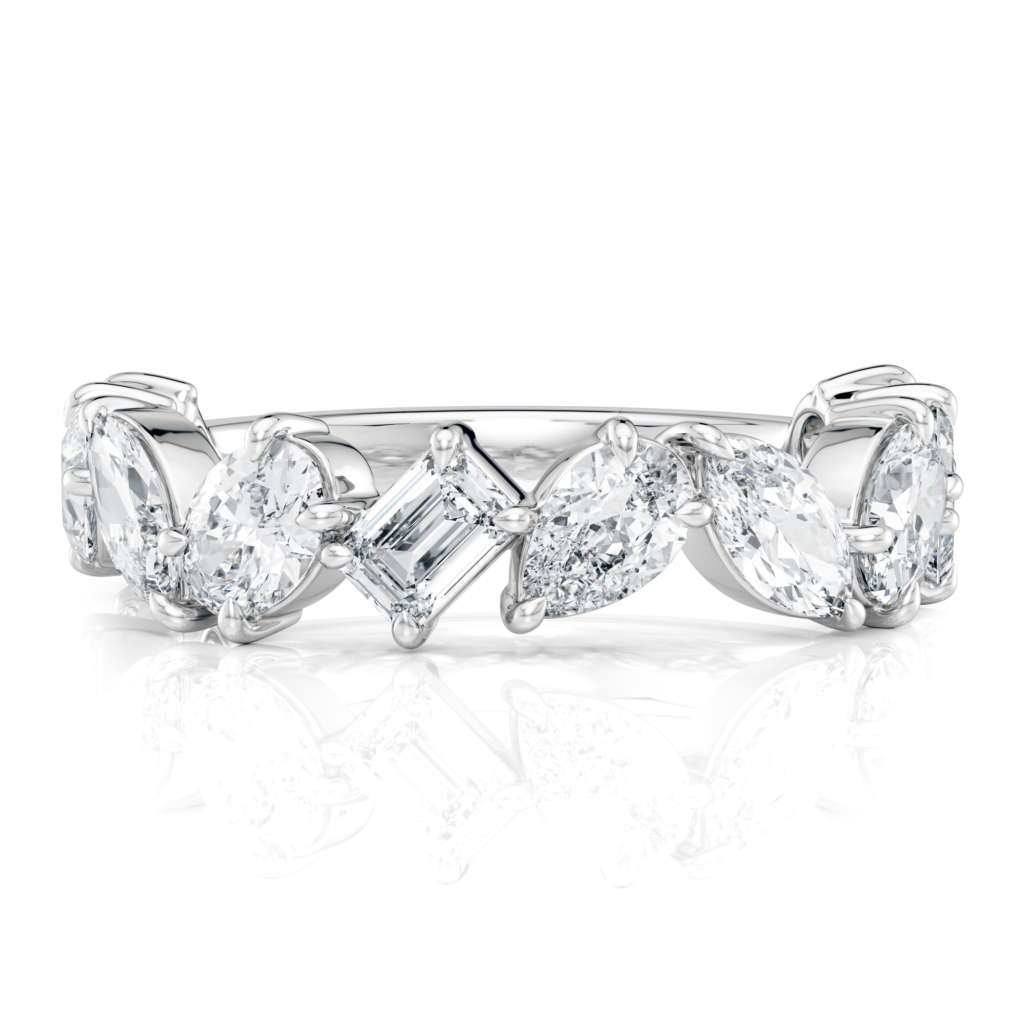 Platinum Mixed-Shape Lab Diamond Band – Derco Diamonds